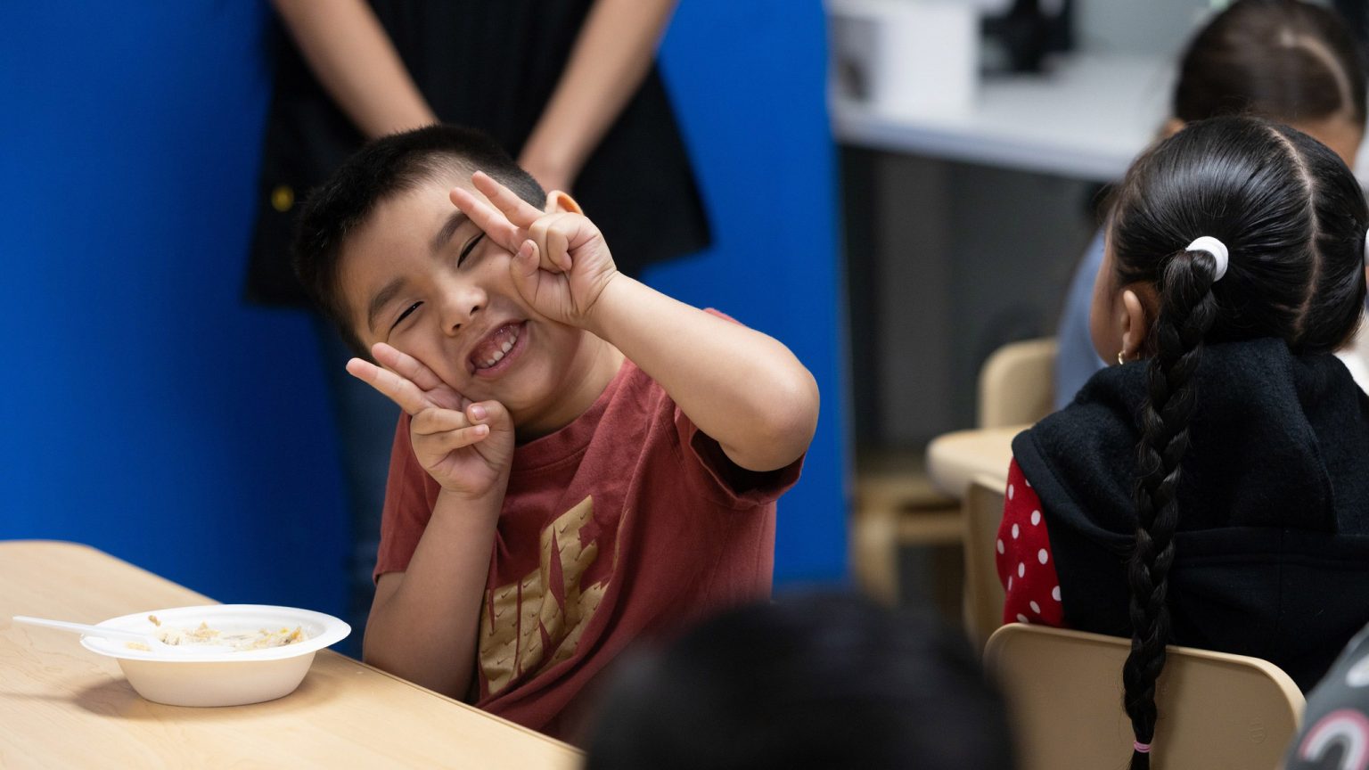 DELC-Oregon-boy-with-peace-signs-grinning - Early Learning Nation